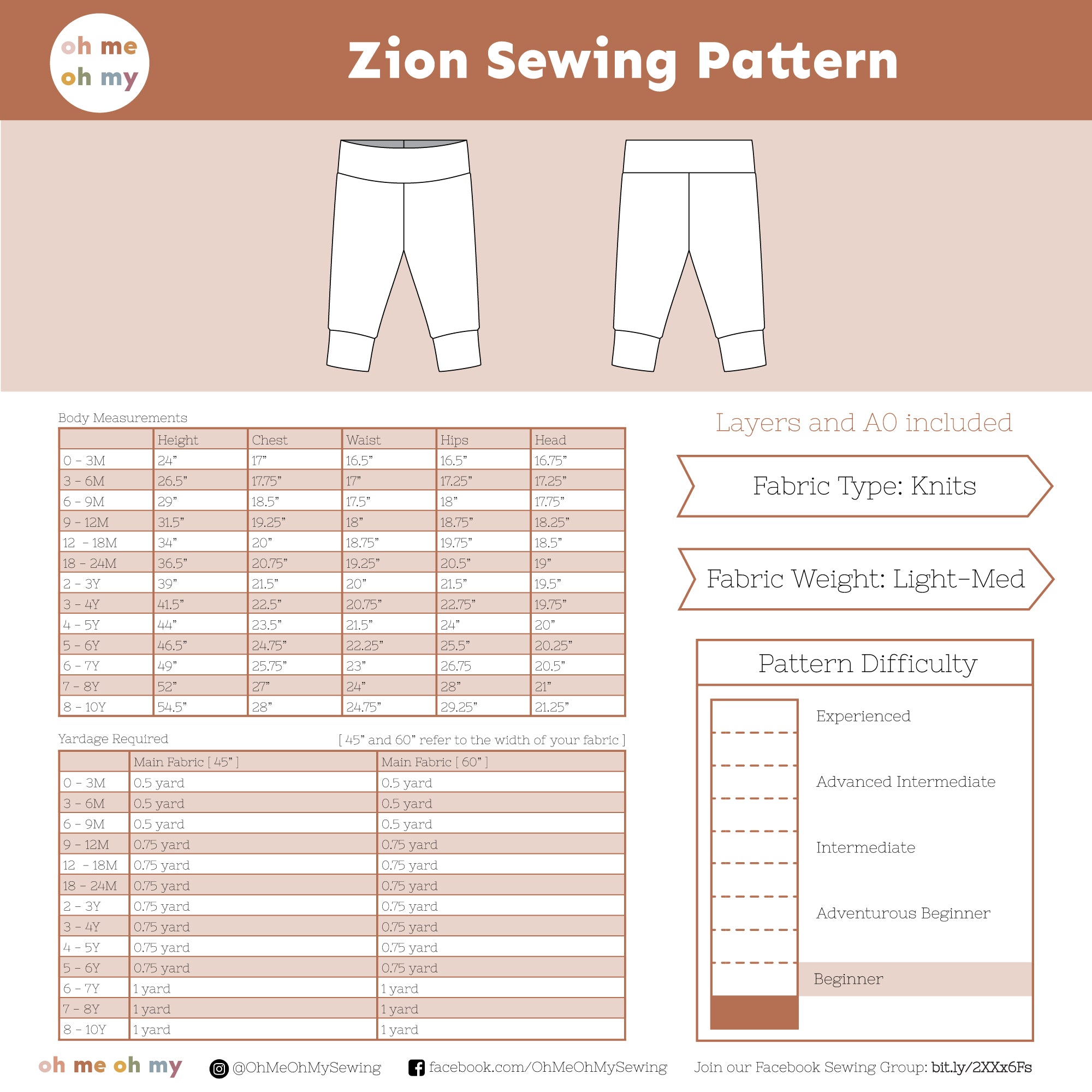 Zion Leggings Pattern – OhMeOhMySewing